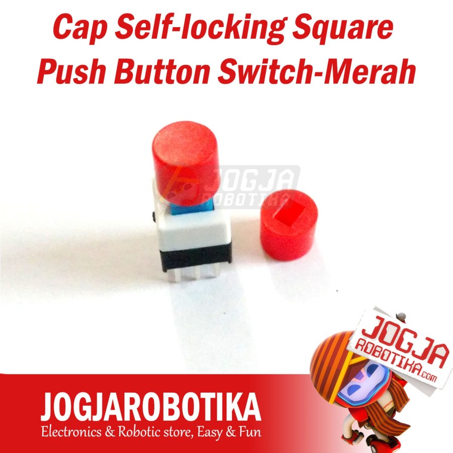 Jual Cap Self Locking Square Push Button Switch Merahhitamkuninghijau Shopee Indonesia 