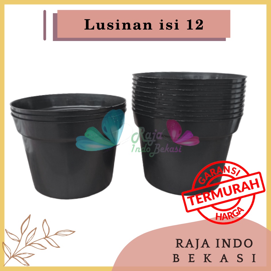 Jual LUSINAN Pot Bunga Hitam 20 cm TERMURAH Pot Tanaman 20cm Hitam ...