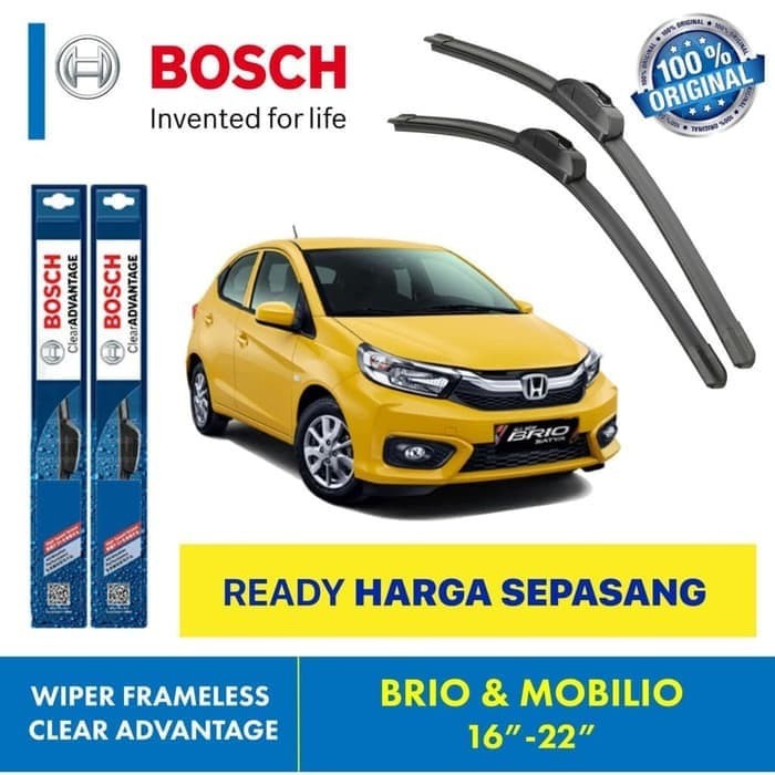 Jual Wiper Blade Mobilio Brio BOSCH frameless ADVANTAGE 16-22" ORIGINAL | Shopee Indonesia