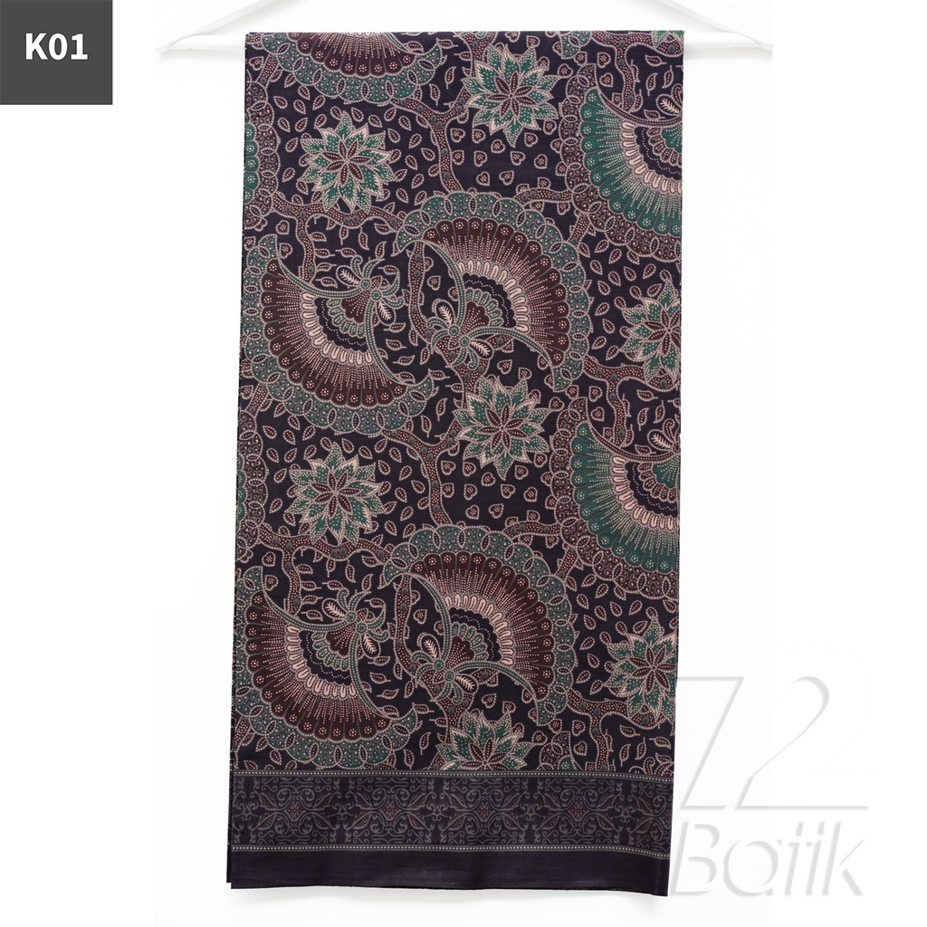 Jual KAIN BATIK PREMIUM Bahan Katun Motif Godong Kembang Warna Hitam ...