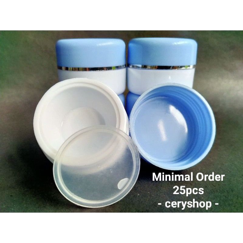 Jual Pot Krim 12,5gram Warna Putih Tutup Biru | Shopee Indonesia