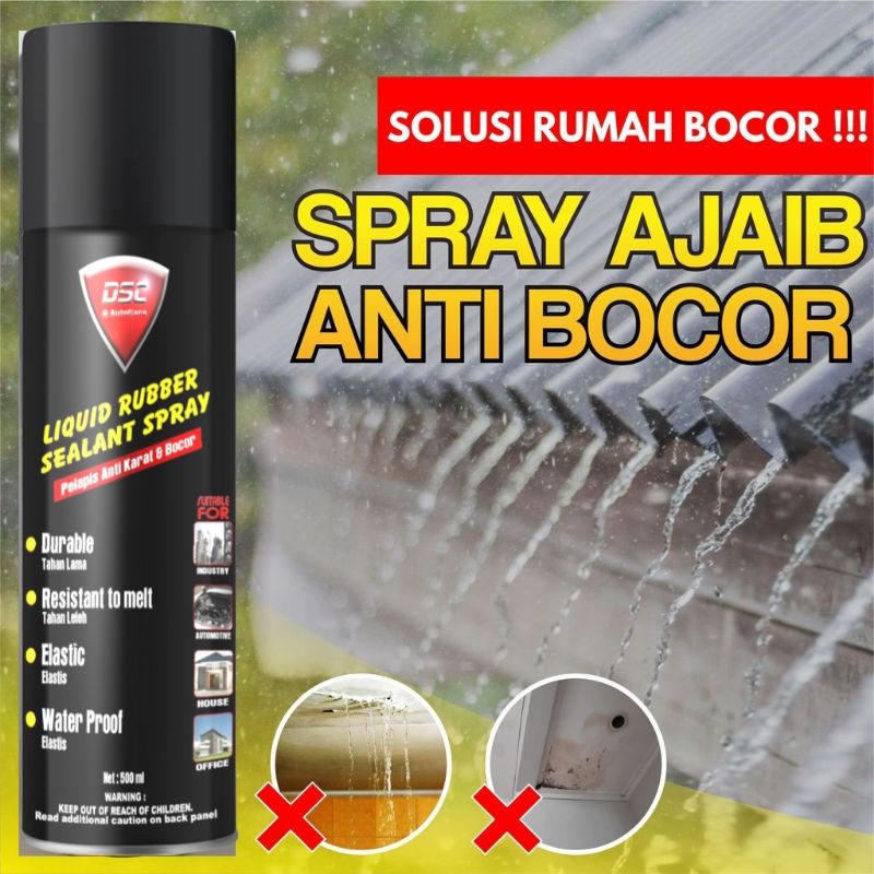 Jual Spray ajaib waterproof anti bocor Rubber Sealant Spray DSC 500ML ...