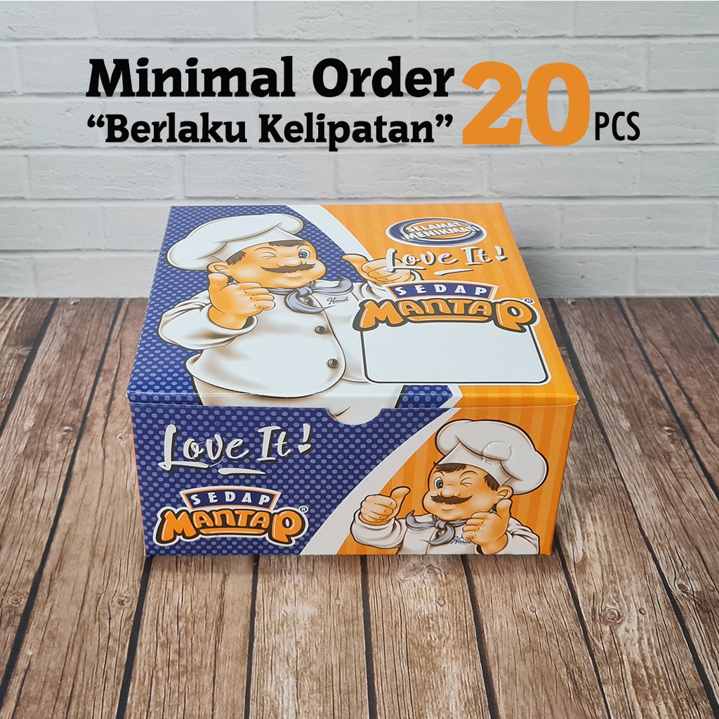 Jual Dus Box Kue / Dus Box Snack Sedap Mantap Ukuran 15 x 15 / Box Kue ...