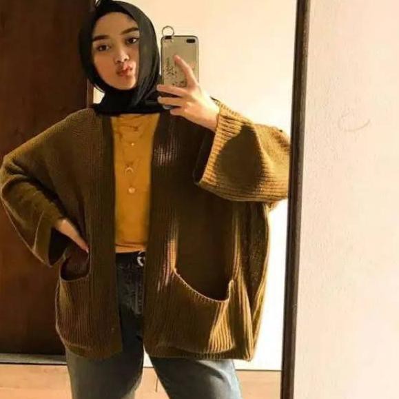 Jual Ecer / Grosir Outer Cardigan Rajut Oversize muat XXL (Tebal ...