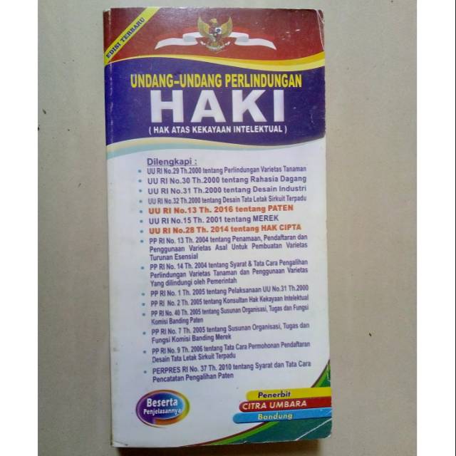 Jual UNDANG-UNDANG PERLINDUNGAN HAKI (HAK ATAS KEKAYAAN INTELEKTUAL ... Jual UNDANG-UNDANG PERLINDUNGAN HAKI (HAK ATAS KEKAYAAN INTELEKTUAL ...
