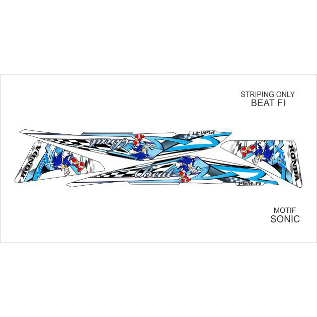 Jual striping Animasi Beat fi - SONIC 1 biru | Shopee Indonesia