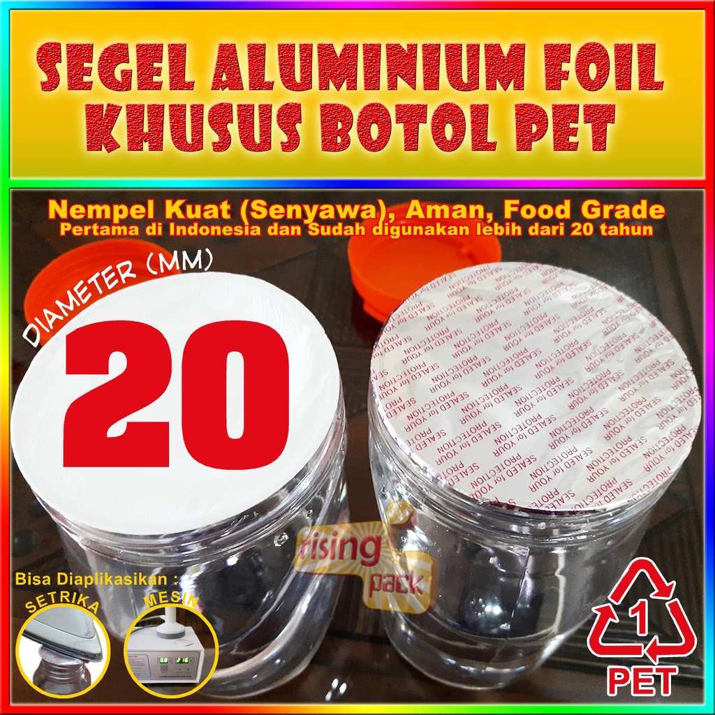 Jual Seal Aluminium Foil botol PET Diameter 20 mm ( 1000 pcs) | Shopee ...