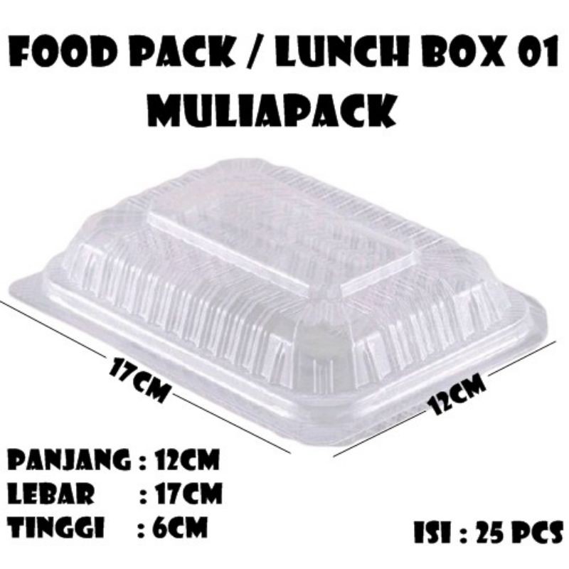 Jual mika FOODPACK FOOD PACK lunch box clamshell plastik bening LB-01 ...