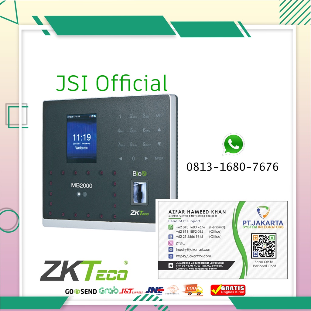 Jual ZKTeco MB2000 Mesin Absensi Finger Print (Time Attendance & Access ...