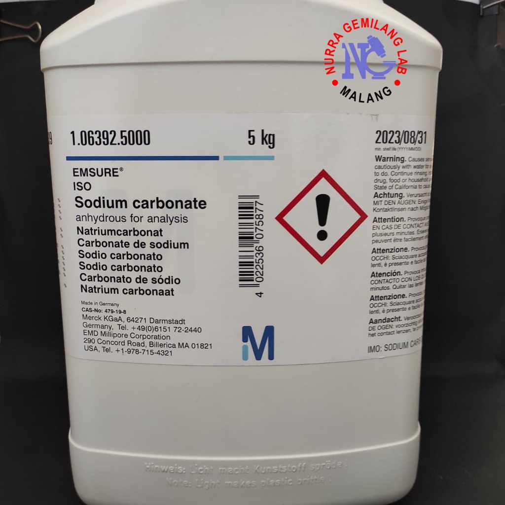 Jual Sodium carbonate NaCO3 MERCK 1.06392.5000 ecer 10 gram | Shopee ...
