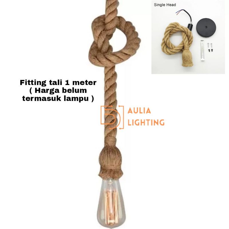 Jual Lampu Tali Tambang Rami 1m 100cm Fitting Hias E27 Classic Vintage ...