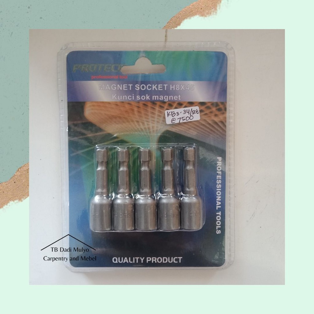 Jual MAGNETIC HEX NUT ROOFING MATA BOR SOCKET H8x45 / Kunci Sok Magnet ...