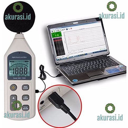 Jual GM1356 Alat Ukur Suara 30-130dB Digital Sound Level Meter USB ...