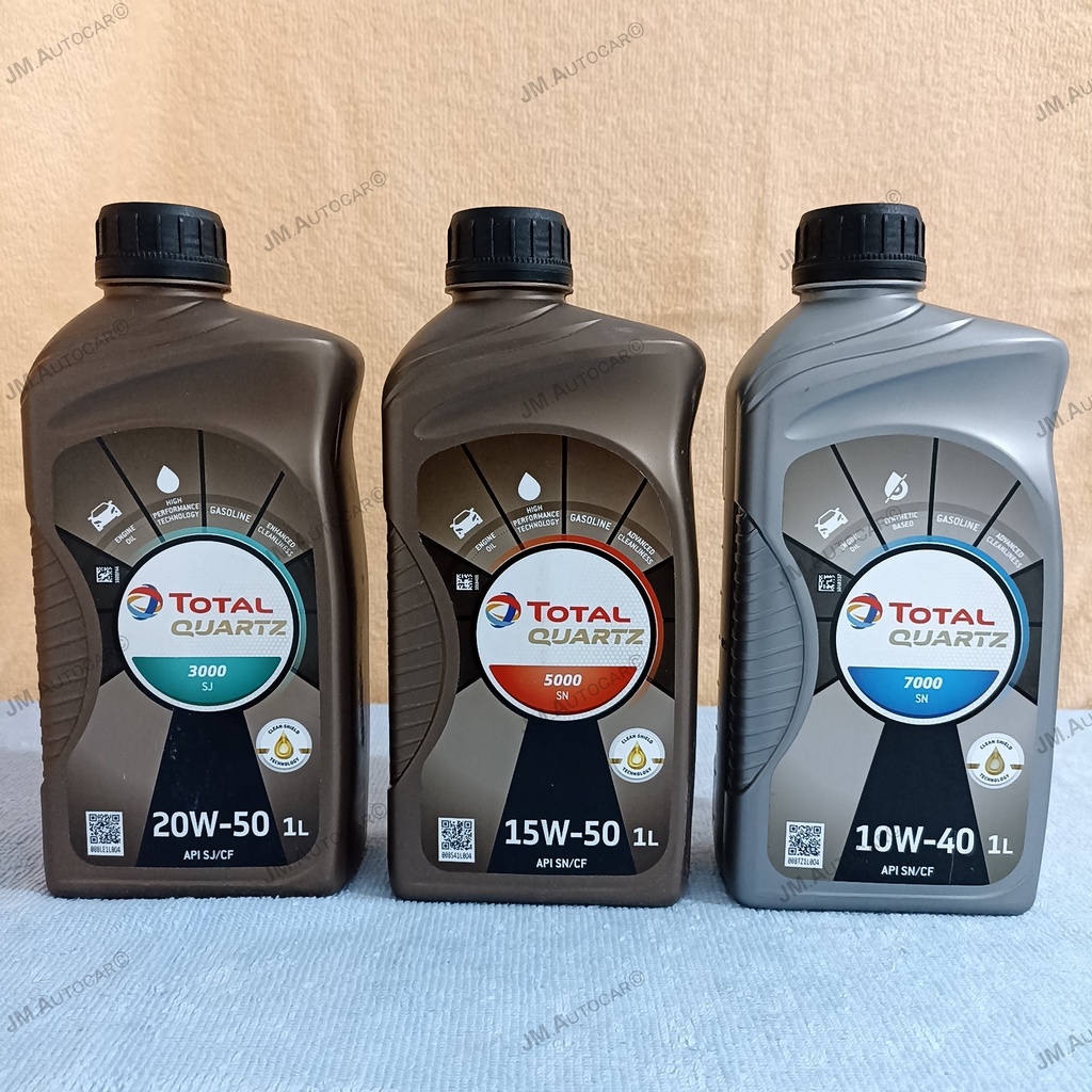 Jual Oli Mesin Total Quartz 3000 SJ (20W-50) 5000 SN (15W-50) 7000 SN (10W-40) ukuran 1 liter ...