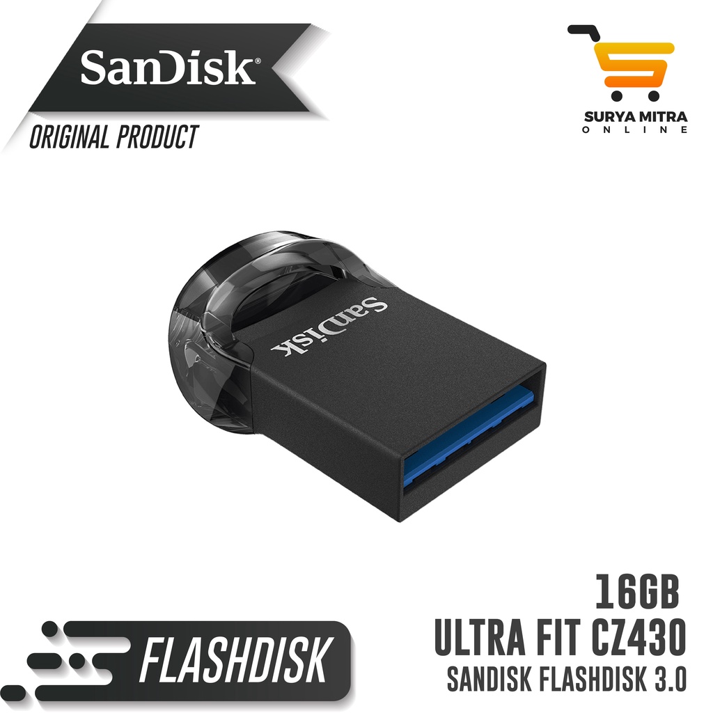 Jual Flashdisk Sandisk Ultra Fit CZ430 16GB USB 3.0 | Shopee Indonesia