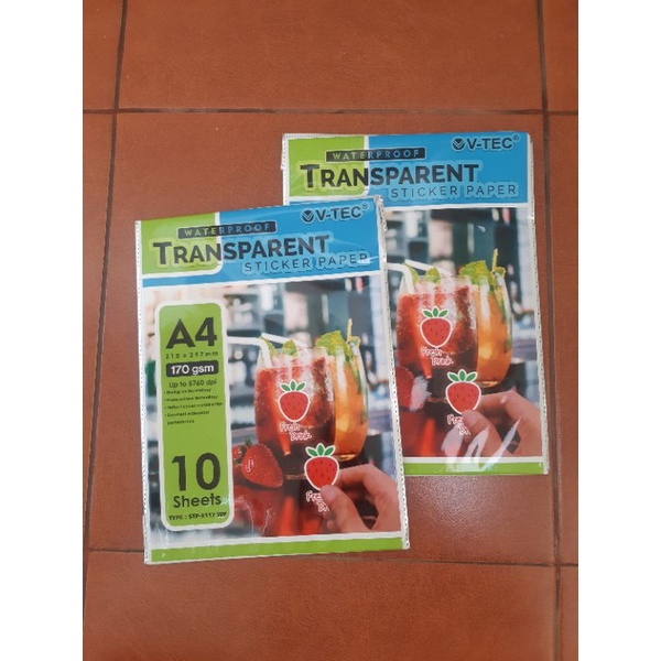 Jual Waterproof Transparent Sticker Paper 170gsm - Kertas sticker ...