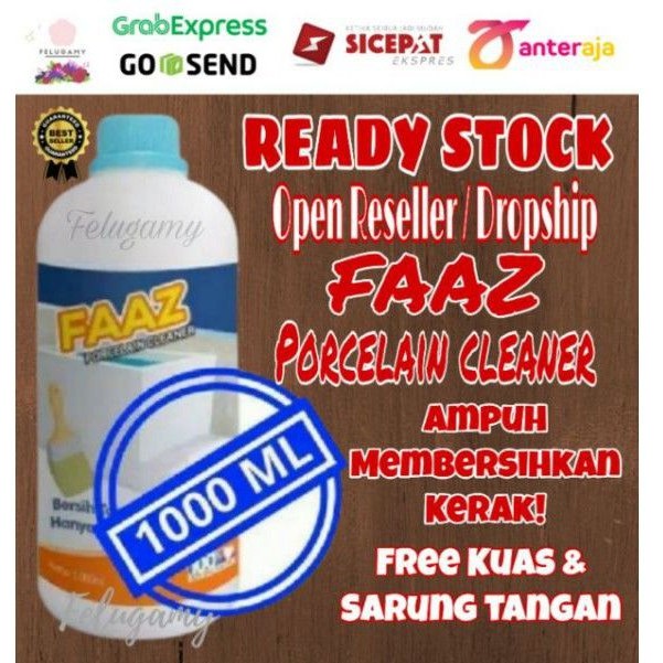 Jual FAAZ Porcelain Cleaner 1000ML Pembersih SerbaGuna Free 1 Pasang ...