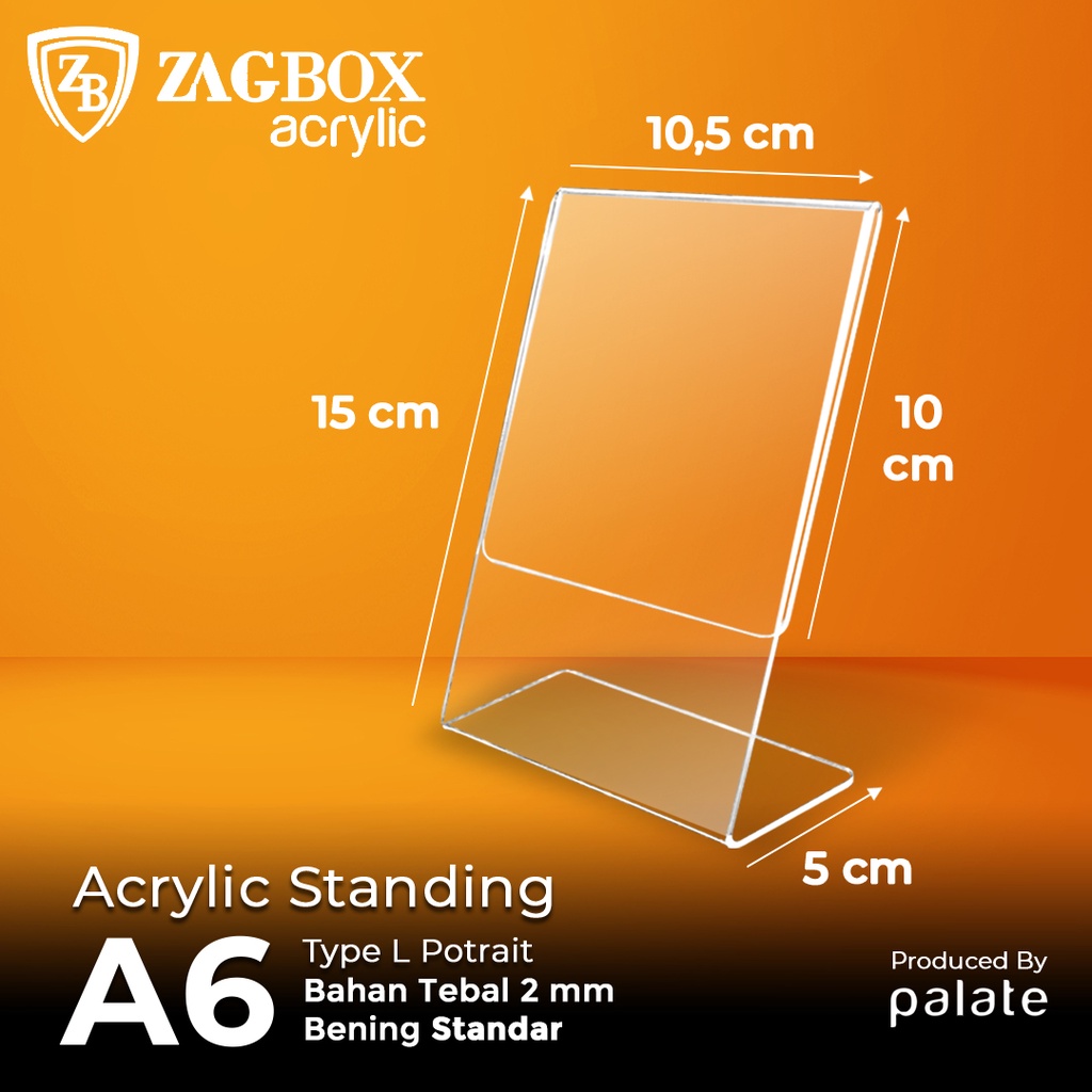 Jual Acrylic Akrilik Tempat Brosur A6 Acrylic No Meja Brosur L Portrait ...