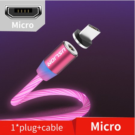 Jual Kabel Data LED USLION Tipe Micro USB Fast Charging (Pink) | Shopee ...