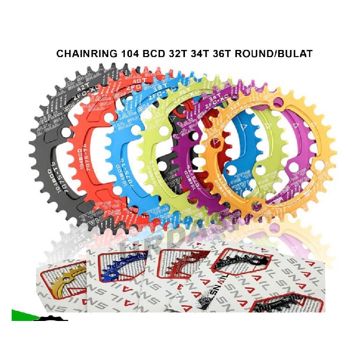 Jual Chainring 32T 34T 36T 104BCD Round Snail Narrow Wide BCD 104 Sepeda | Shopee Indonesia