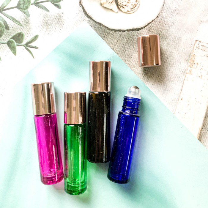 Jual 10ml Botol Roll On Kaca Clear Warna Tutup Rose Gold Metal Roller ...