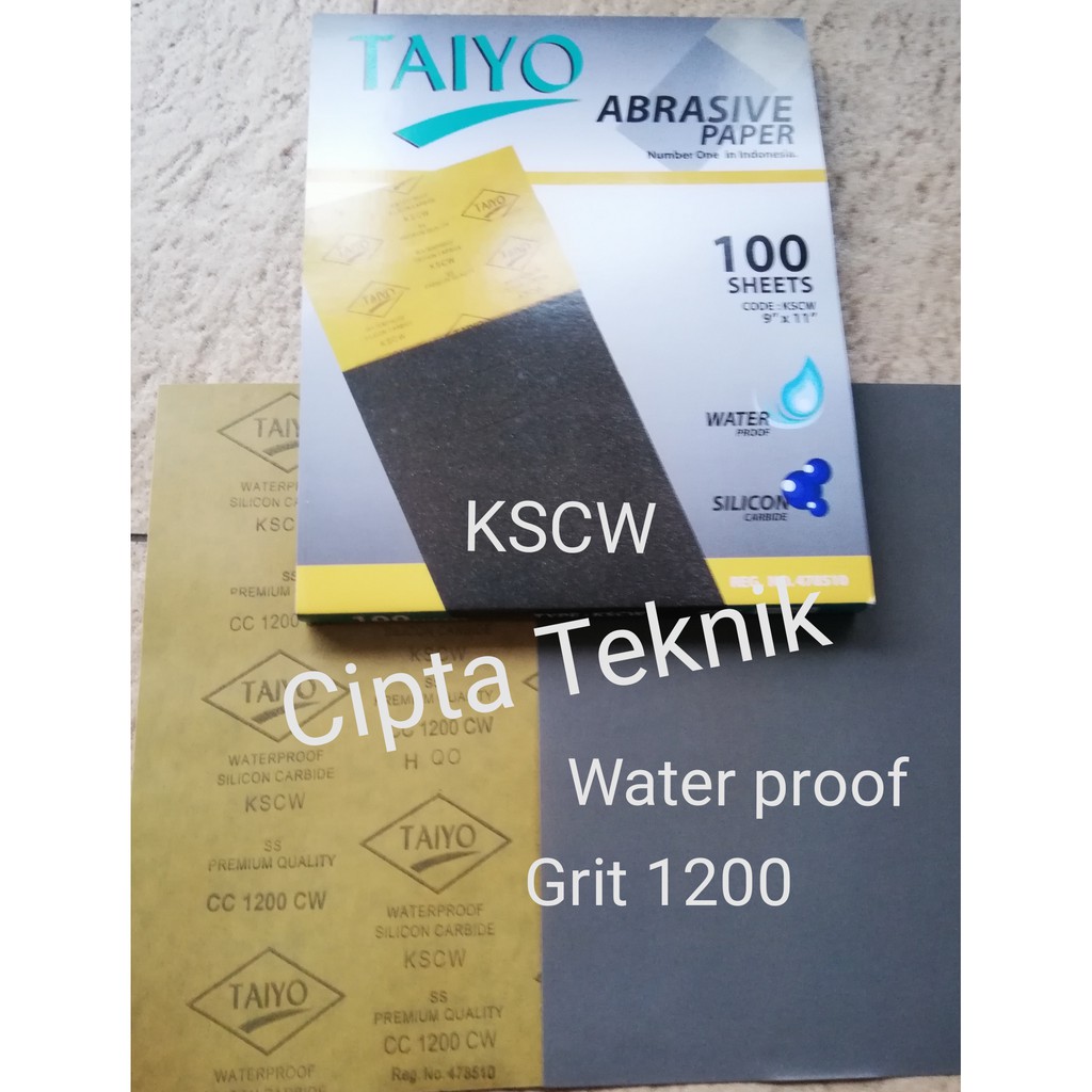 Jual Amplas Kertas Taiyo KSCW Grit 1200 KSCW Waterproof Tahan Air CC ...