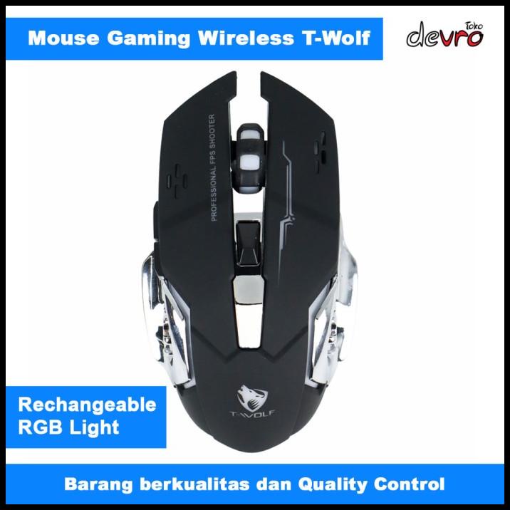 Jual Free Wolf Wireless Gaming Mouse Led Light 1800 Dpi - X8 ...