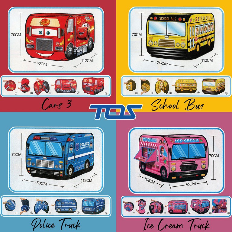 Jual Tenda anak/ tenda lucu / tenda camping school bus ice cream cars ...