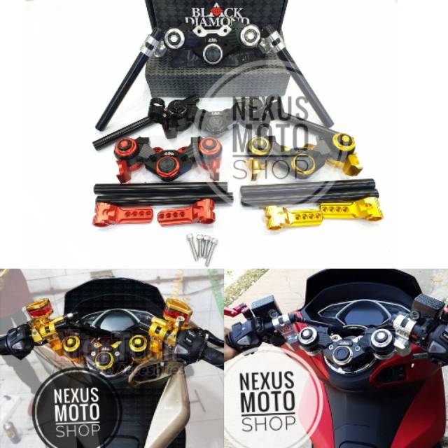 Jual stang jepit black diamond pcx new stang black diamond honda pcx ...