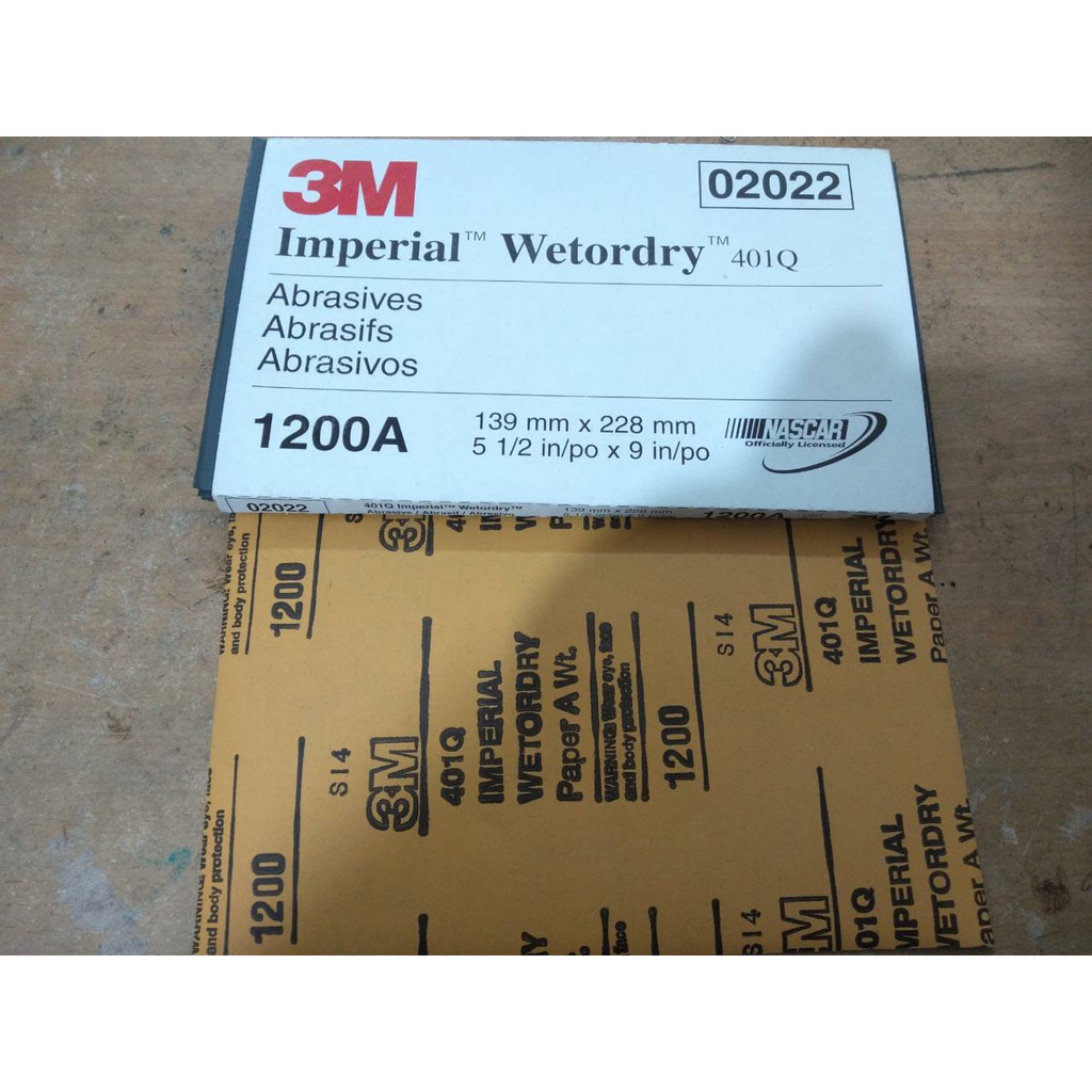 Jual Kertas Amplas 3M 401Q Wet or Dry Paper Sheet - Grade 1200 51/2" x ...