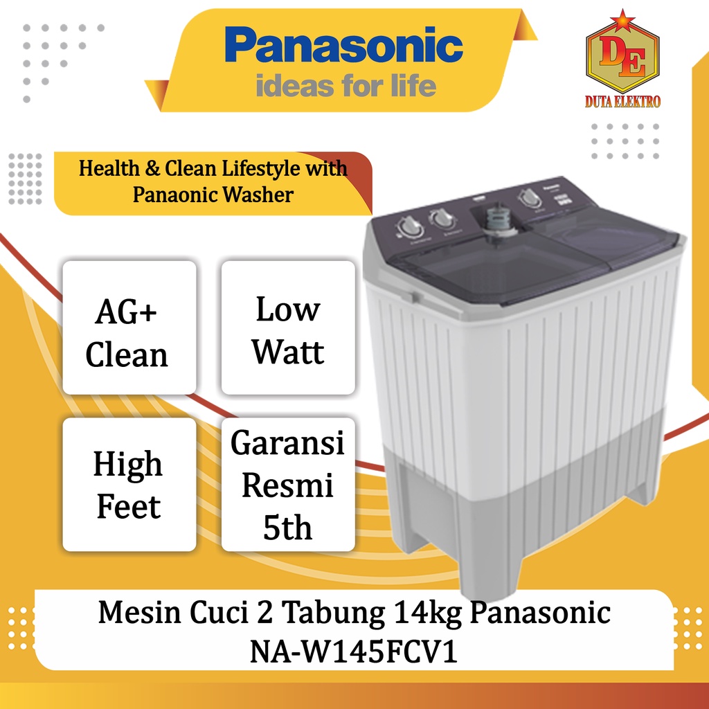 Jual Mesin Cuci 2 Tabung 14kg Panasonic NAW 145 FCV1 | Shopee Indonesia