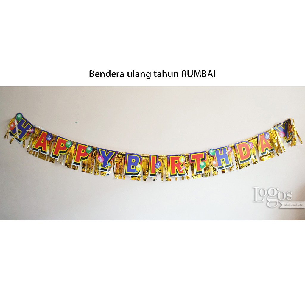 Jual Bendera ulang tahun RUMBAI. Flag bunting happy birthday. ultah ...