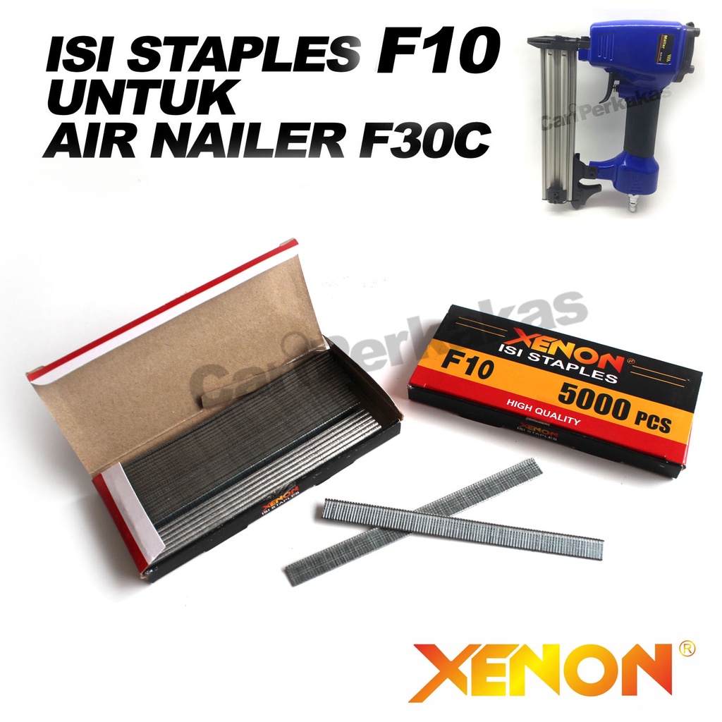 Jual Isi Staples 10 Mm XENON F10 - Isi Air Nailer F10 - Isi Mesin Paku ...