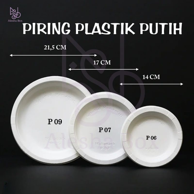 Jual Piring plastik putih susu P7 / Piring plastik sedang M / Piring ...