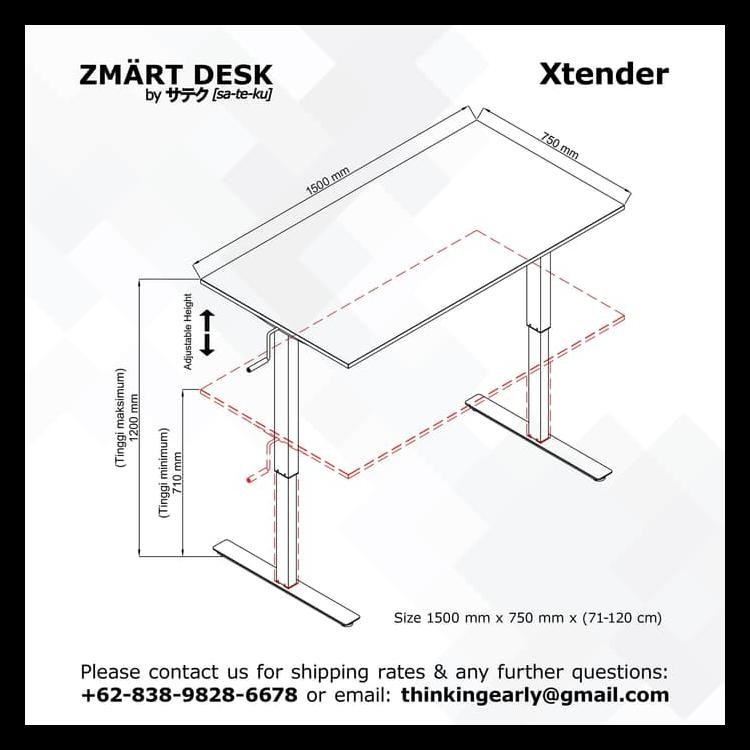 Jual Promo murah Zmart Xtender Meja Kerja Adjustable Height Working ...