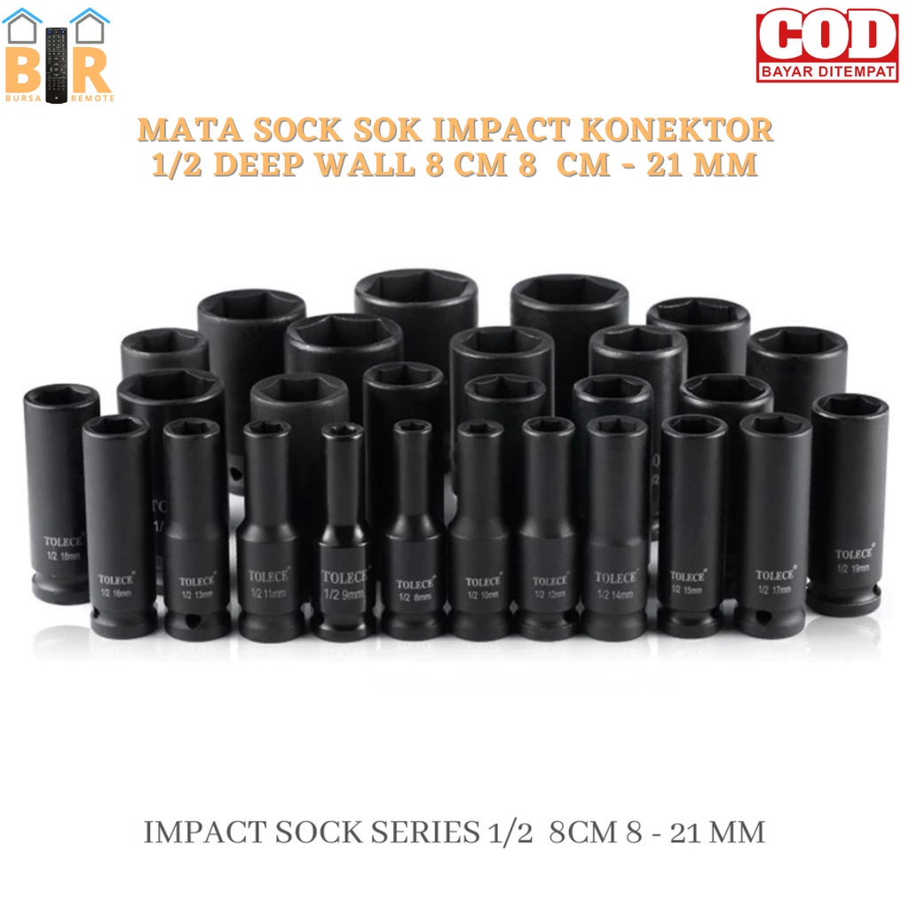 Jual Mata Kunci Sock Sok Impact - Socket Hitam 1/2 Deep Wall Panjang ...