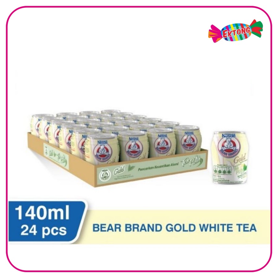 Jual NESTLE BEAR BRAND GOLD 1 DUS WHITE MALT & TEA 140 ml x 24 pcs - White Tea | Shopee Indonesia