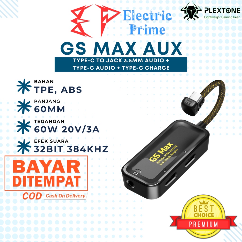 Jual PLEXTONE GS Max Type-C to 3.5mm AUX Audio Jack 32Bit 384KHz Fast ...