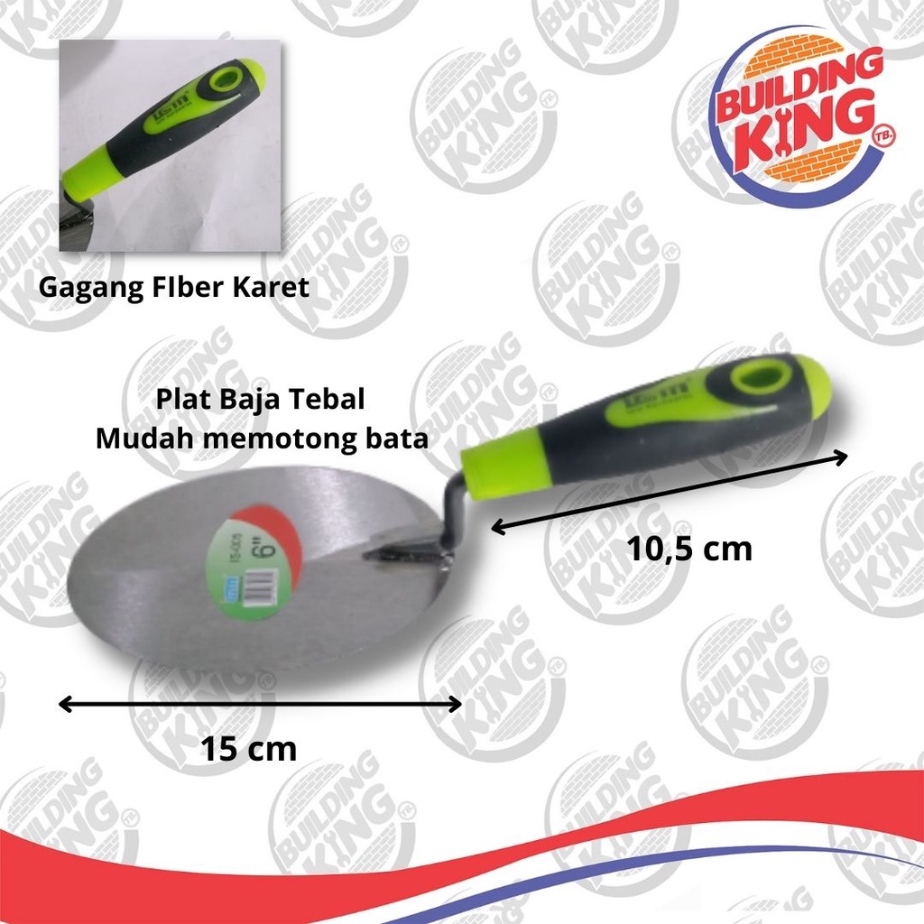 Jual Sendok Tembok Bulat Gagang Karet Tebal 6 " Aduk Semen Sekop Skop ...