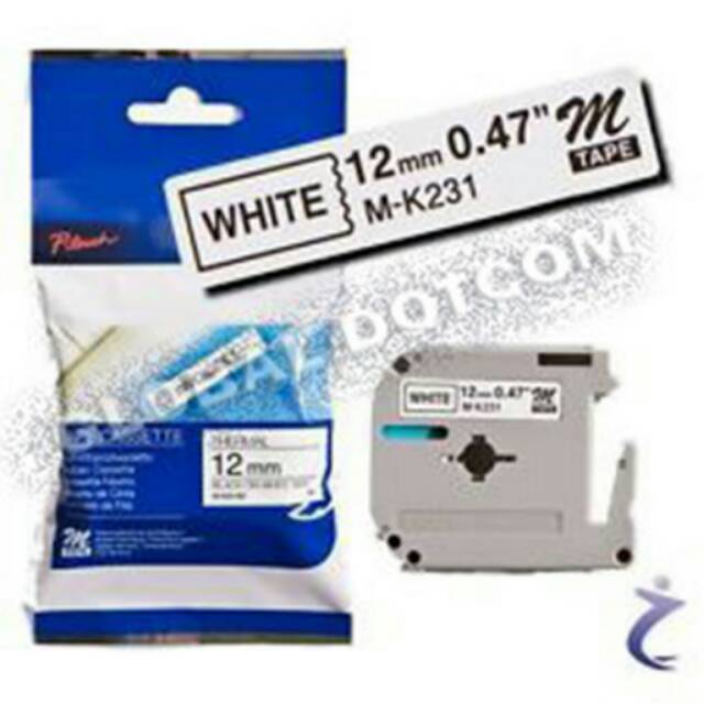 Jual BROTHER PTOUCH LABEL MK-231 12MM BLACK ON WHITE M-TAPE (ORIGINAL ...