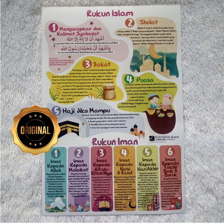 Jual Poster Rukun Islam Rukun Iman | Shopee Indonesia