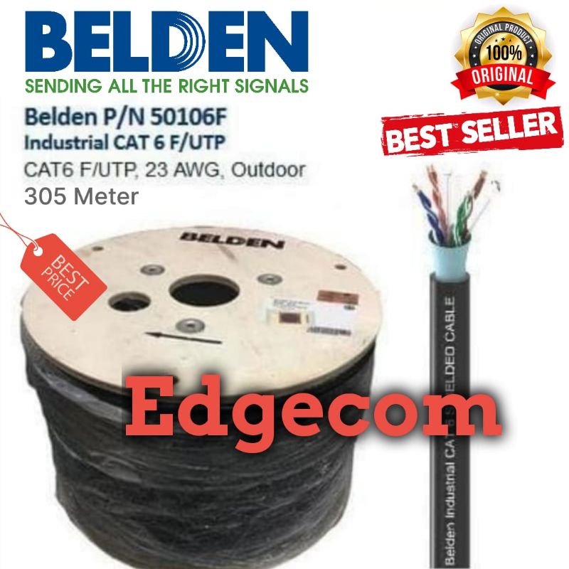 Jual Kabel LAN RJ45 Cat 6 STP Outdoor 305 Meter ORIGINAL BELDEN 50106F ...