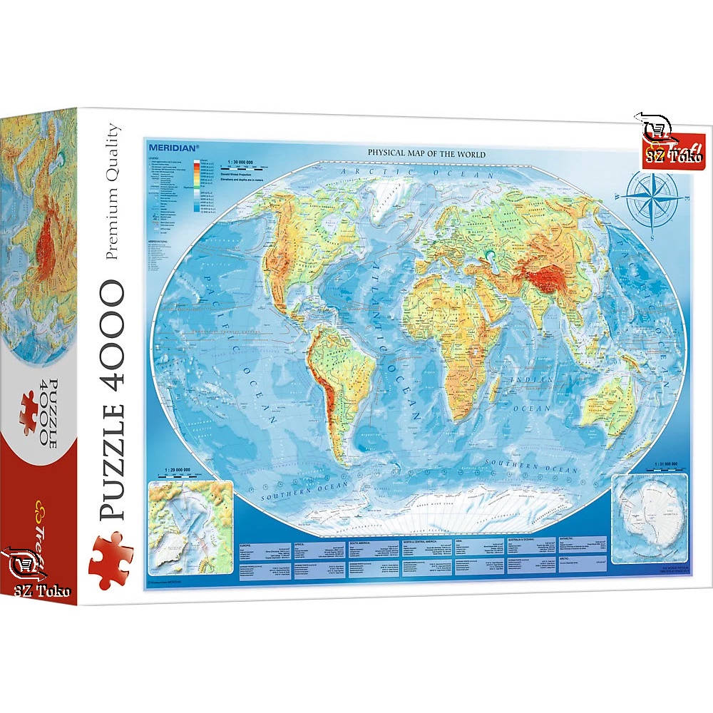 Jual Jigsaw Puzzle: TREFL - Large physical map of the world - 4000 Piece | Shopee Indonesia
