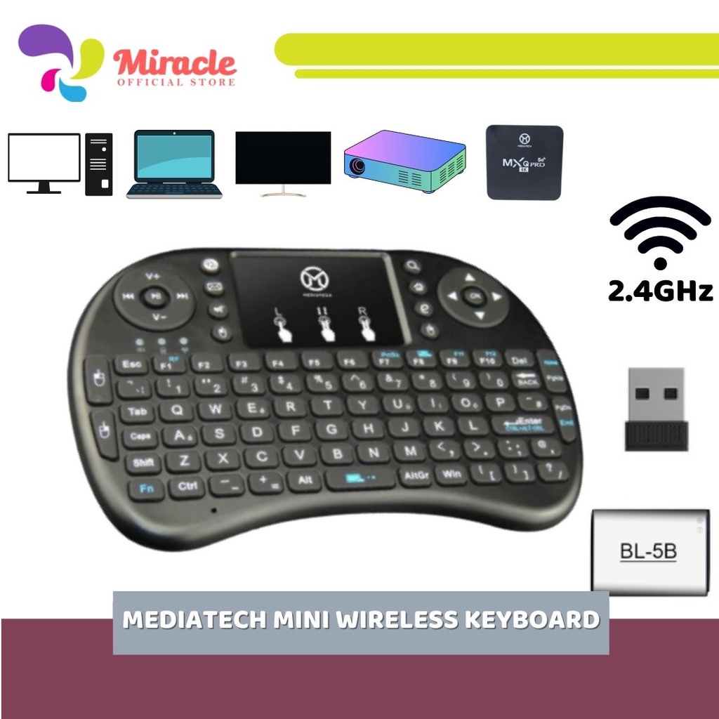 Jual Mediatech Mini Wireless Keyboard touch pad Combo for TV ...
