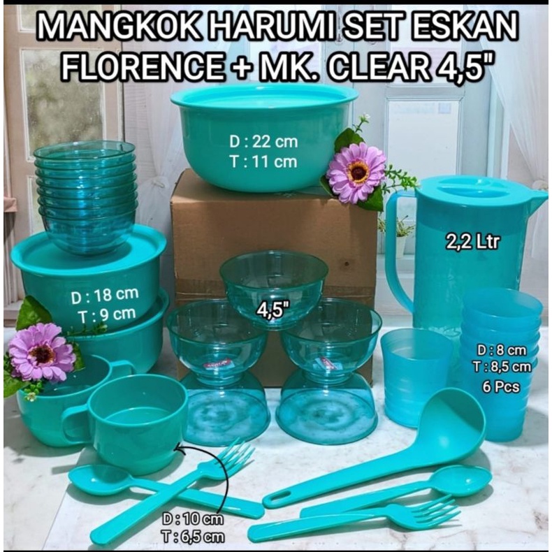 Jual Mangkok Harumi Set Teko Dan Mangkok Plastik | Shopee Indonesia