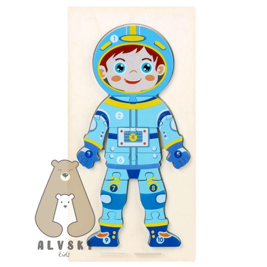 Jual MAINAN EDUKASI ANAK PUZZLE KAYU 3D CHUNKY PROFESI / MAINAN ...