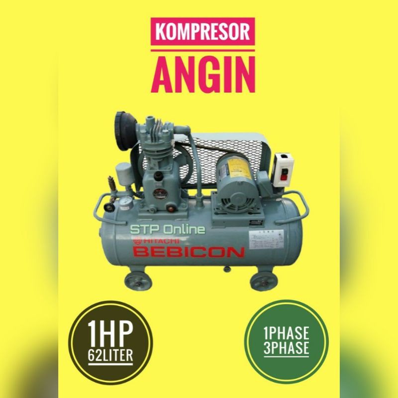 Jual kompresor angin 1Hp dan motor 1hp hitachi 3phase | Shopee Indonesia