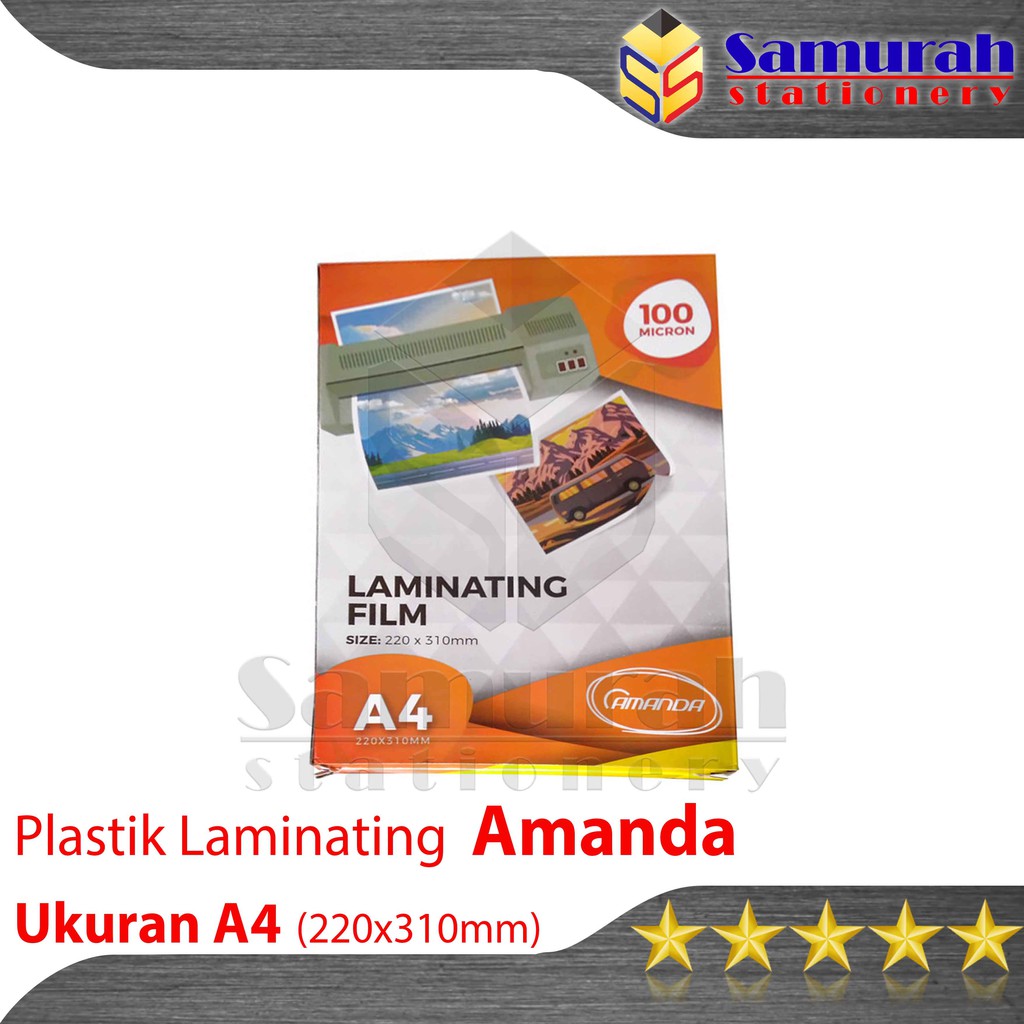 Jual Plastik Laminating Film A4 Amanda 100 Micron - isi 100 lembar 220 x 310 mm / Per Pak ...
