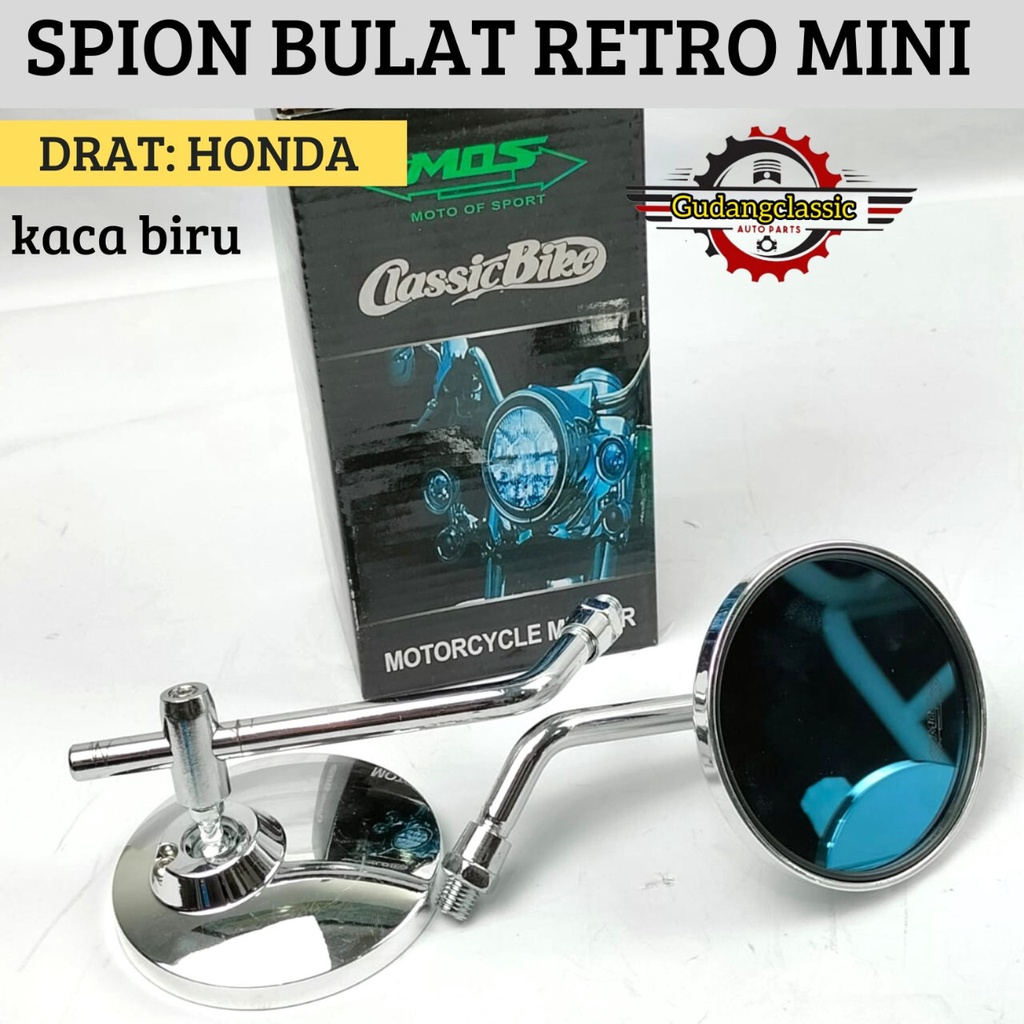 Jual SPION BULAT HONDA RETRO CHROME MOS HONDA | Shopee Indonesia