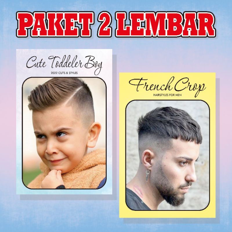 Jual Poster barbershop 2 lembar Poster pangkas rambut poster model ...